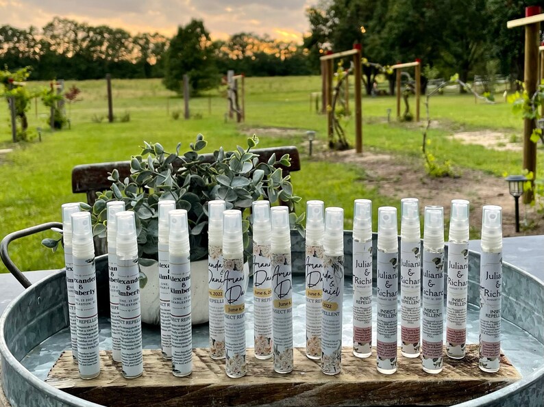 10 Wedding Favors Bug Sprays Customized Label Deet-free All - Etsy
