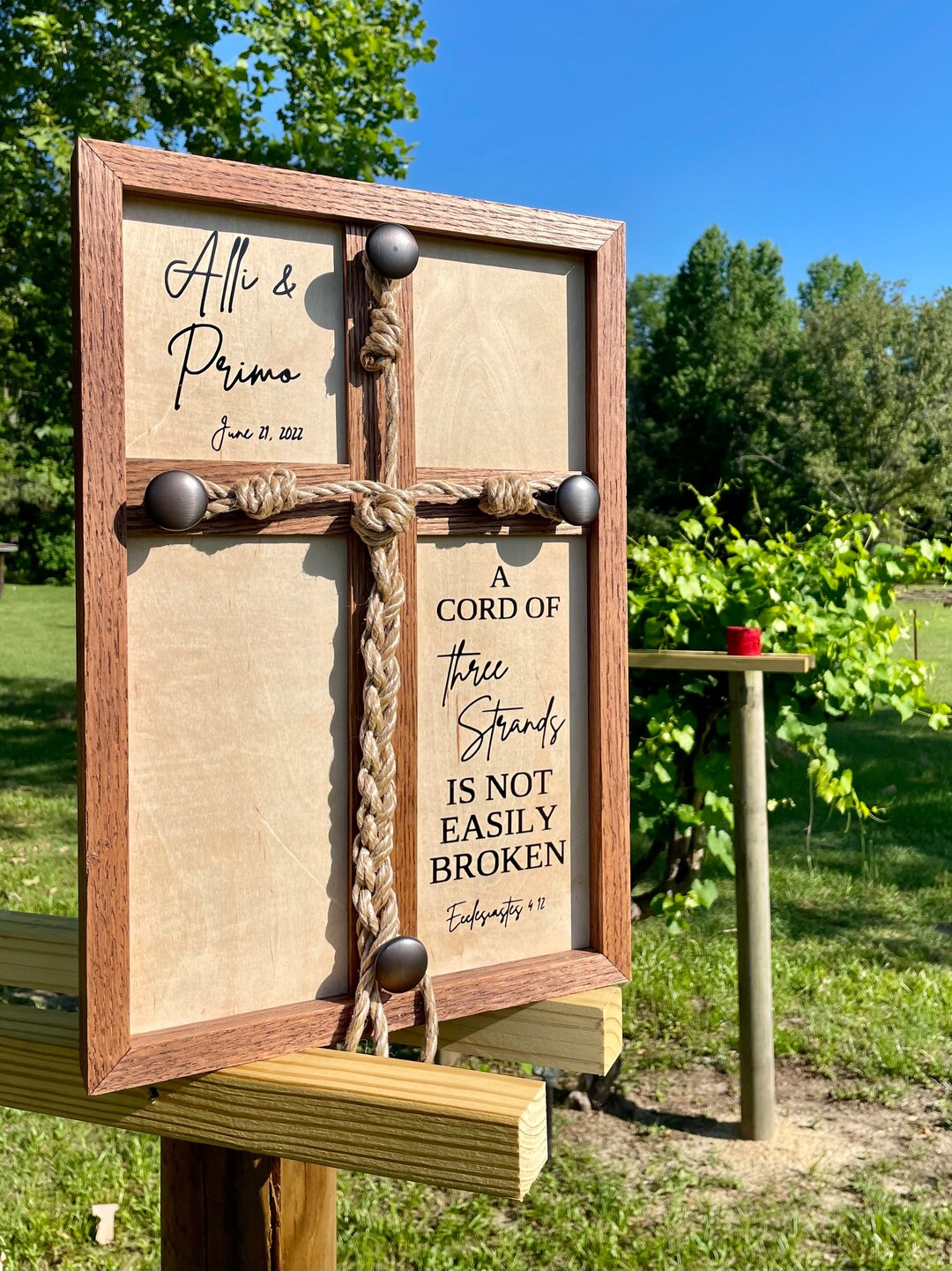 A Cord of Three Strands Wooden Cross That Represents Unity Wall Art for ...