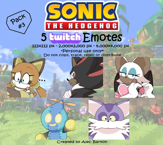 5 Sonic Emotes pack 3 Emoji Pack for Twitch - Etsy