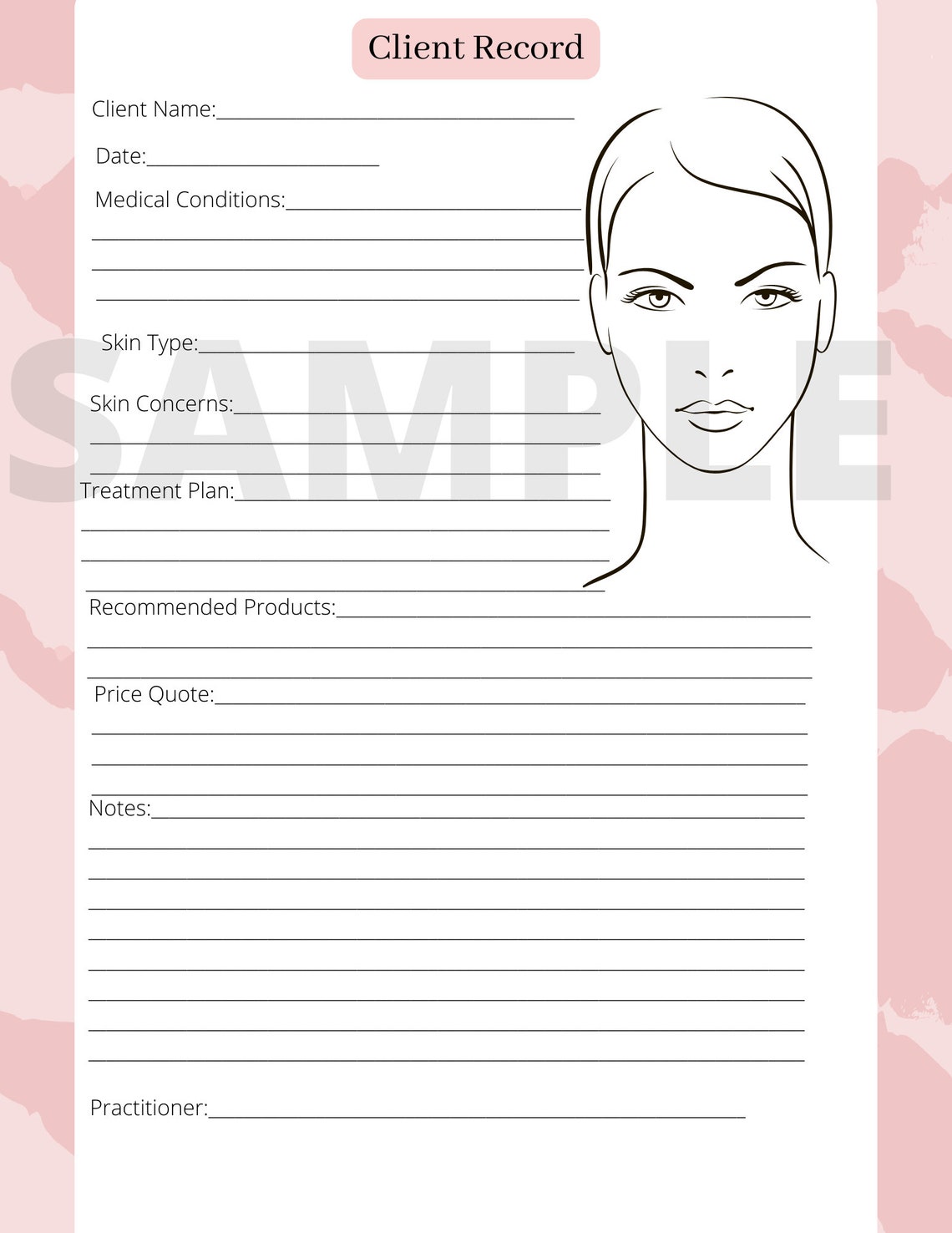 Client Record Form PDF - Digital Download - Etsy