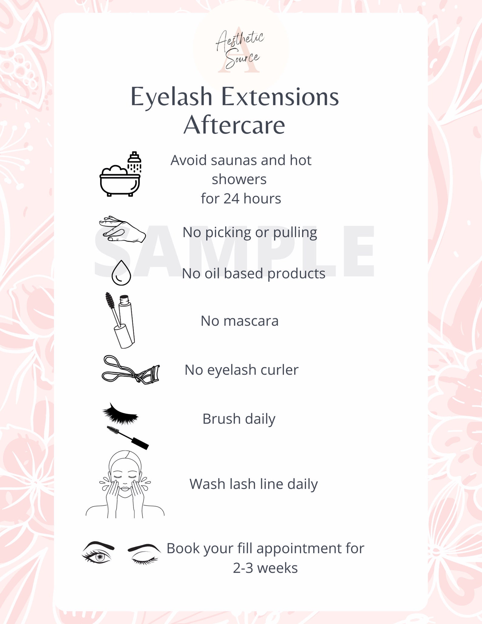 Eyelash Extensions Forms Package Editable Template - Waiver and ...