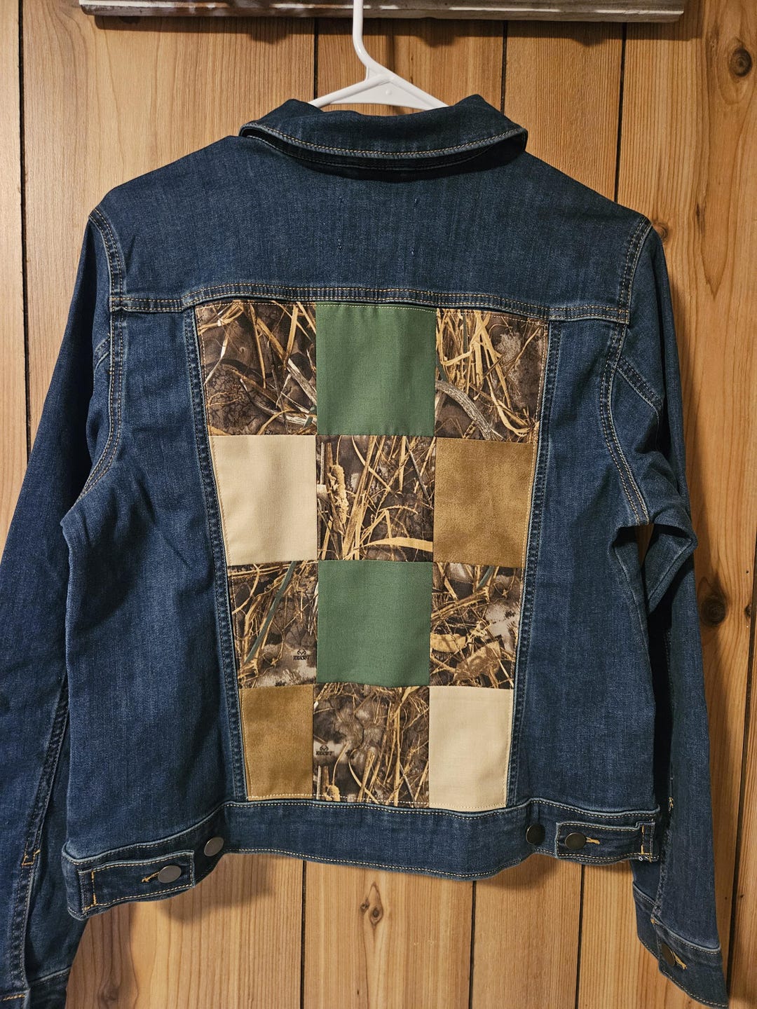Denim Camo Patchwork Jacket | Camo Jeans Jacket | Patchwork Jeans ...