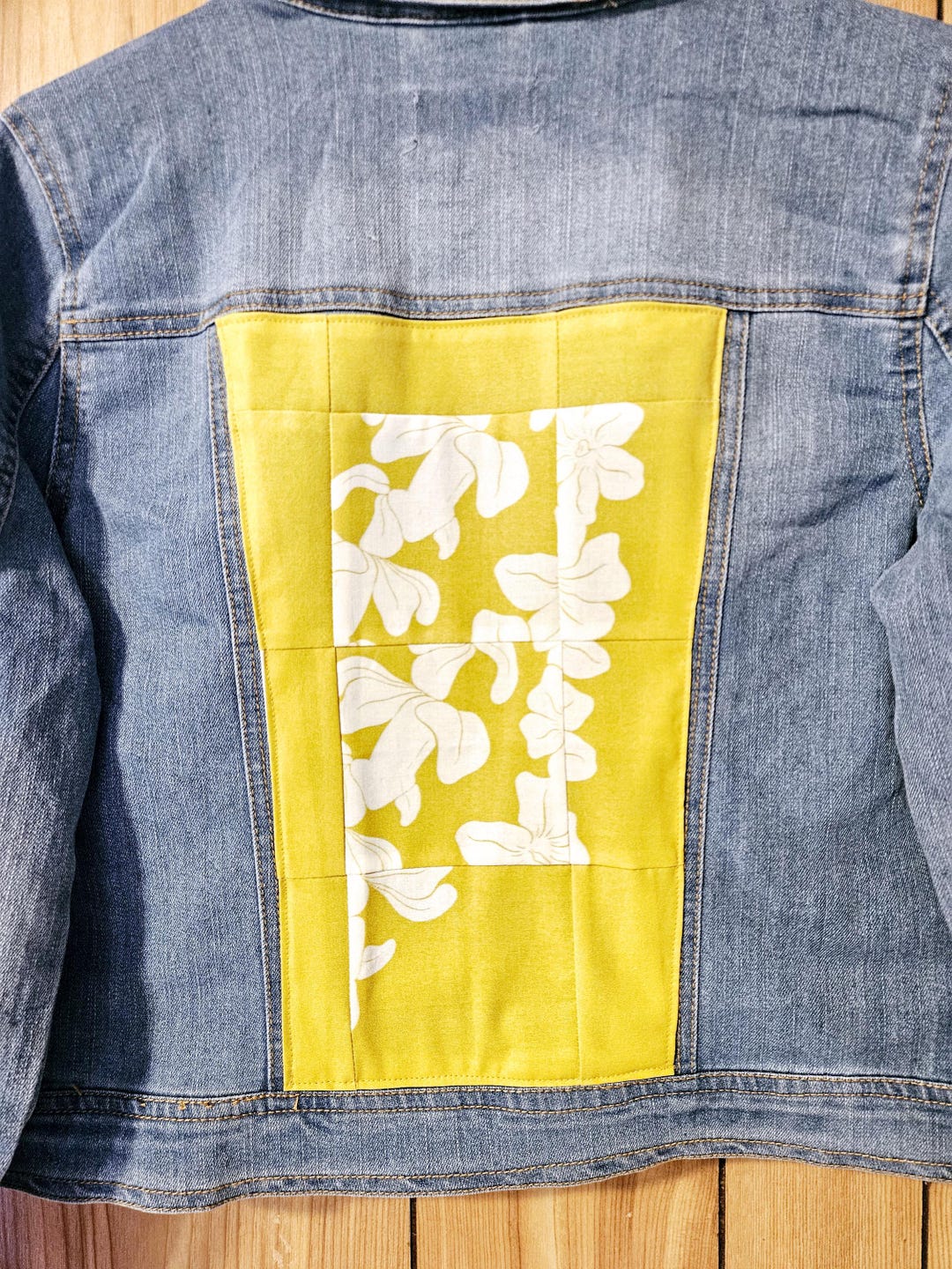 Puakenikeni Hawaiian Patchwork Denim Jeans Jacket - Etsy