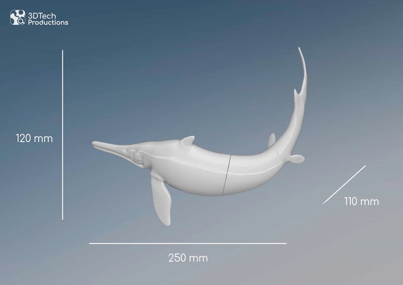 MIXOSAURUS CORNALIANUS, 3D Print, Paleoartistic Reconstruction ...
