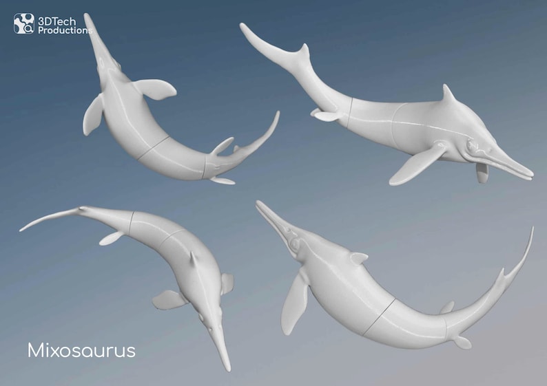 MIXOSAURUS CORNALIANUS, 3D Print, Paleoartistic Reconstruction ...