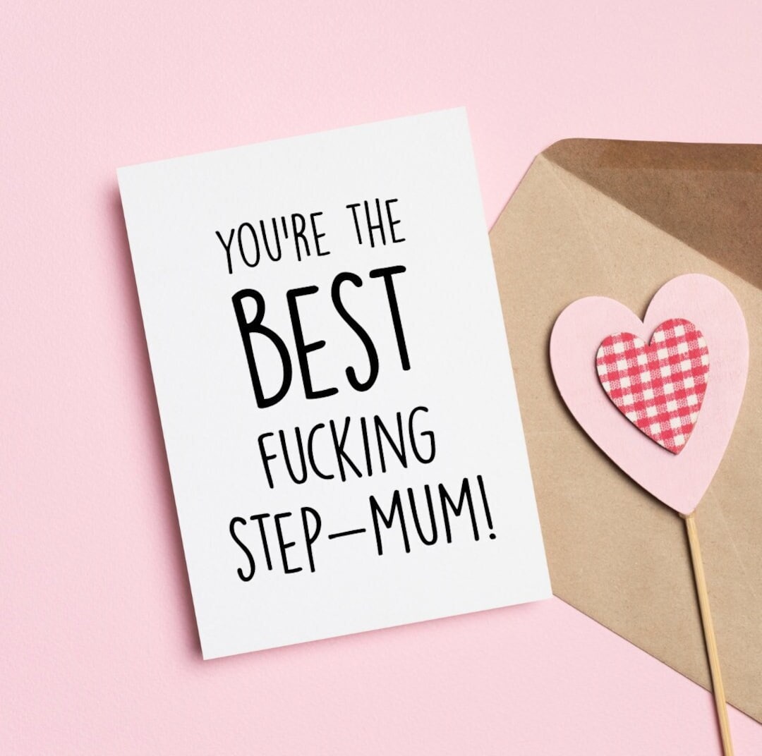 Rude Step Mum Card, Funny Mothers Day Card, Gift for Mum, Personalised ...