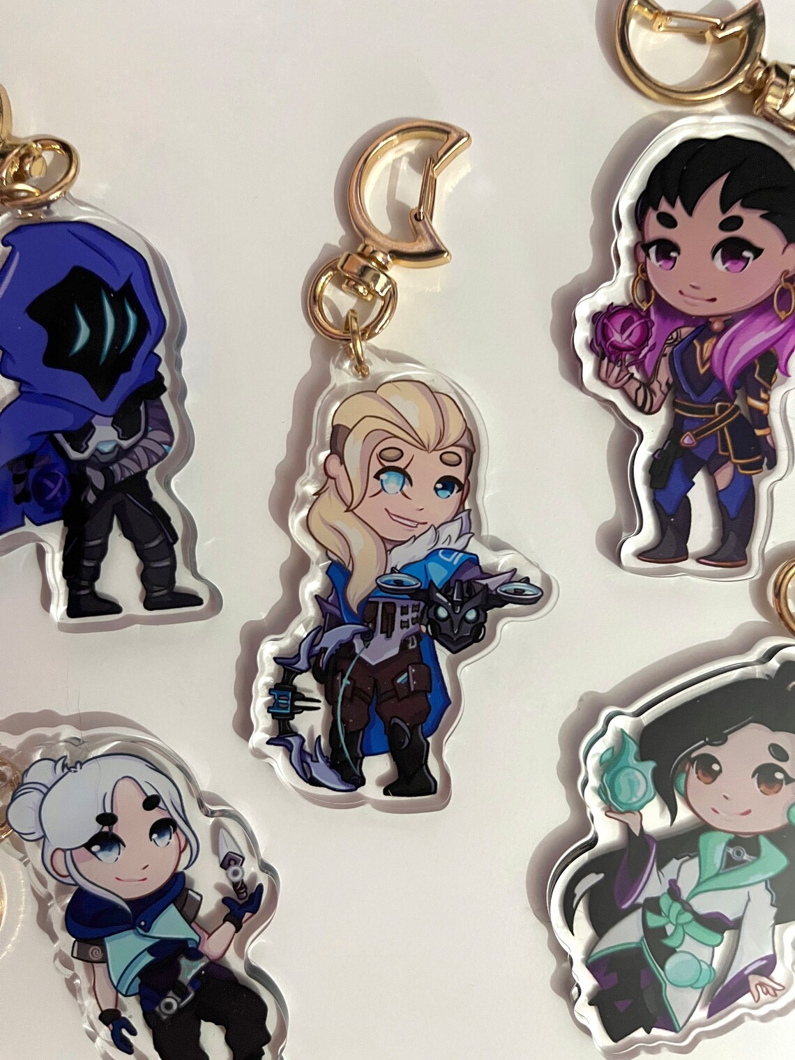 VALORANT INSPIRED Agent 2.5 Double-sided Keychains Jett, Sage, Sova ...