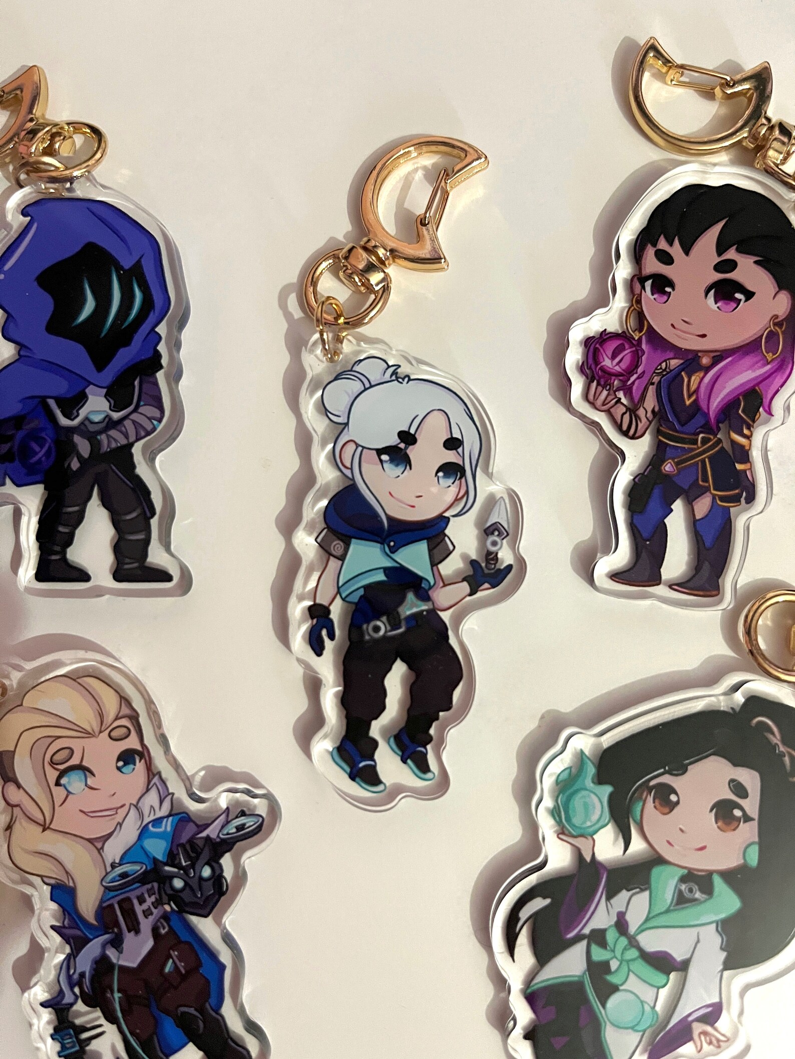 VALORANT INSPIRED Agent 2.5" Double-sided Keychains || Jett, Sage, Sova ...