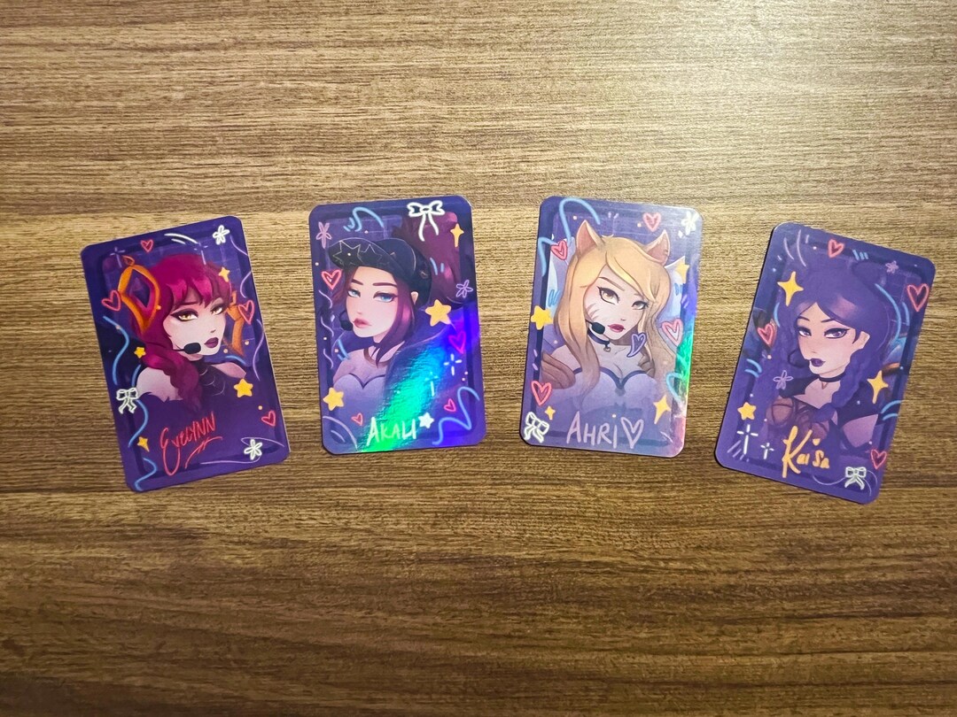 K-pop Girl Group KDA HOLOGRAPHIC Photo Cards || Gift for Gamer, Gift ...