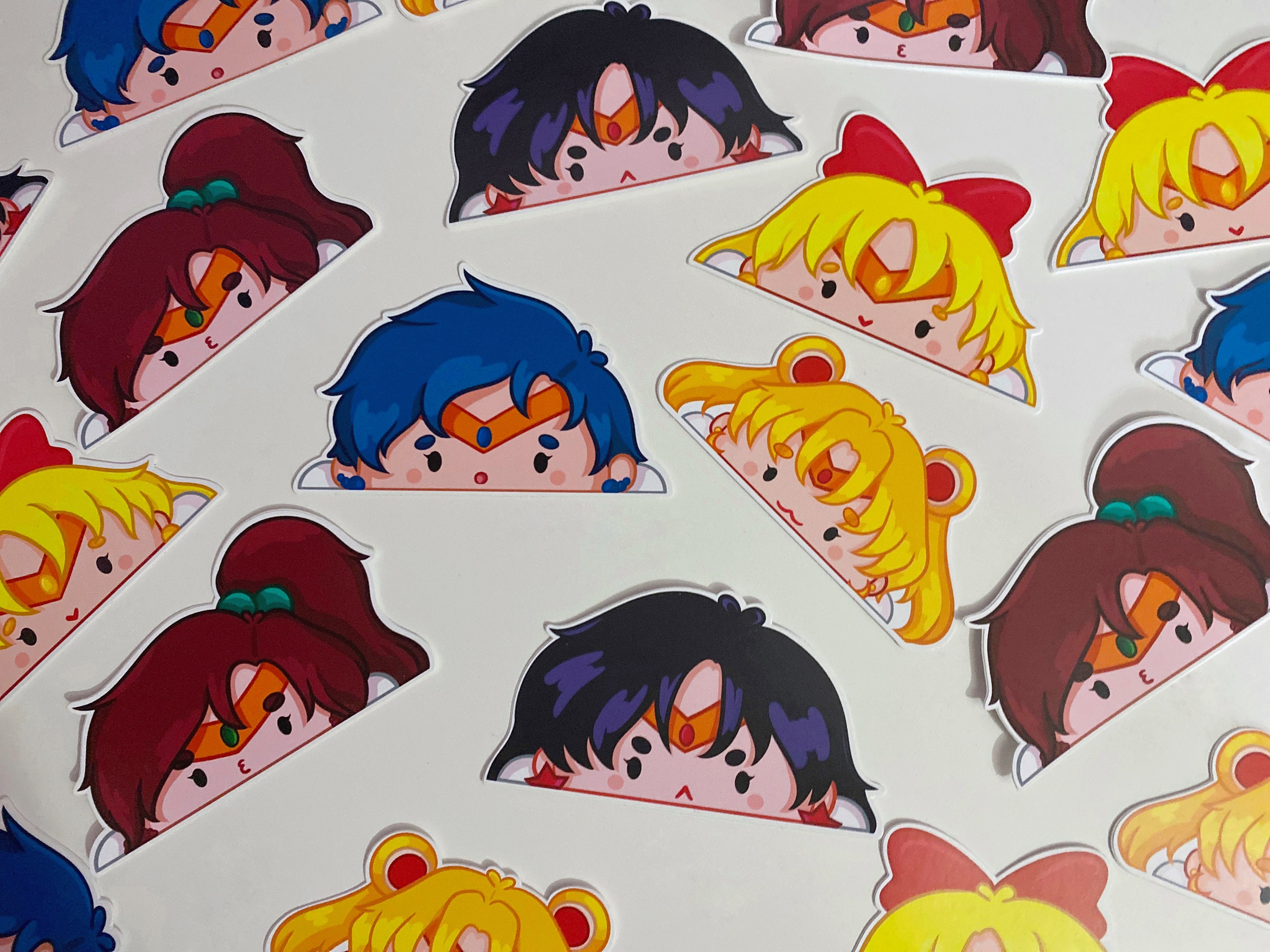 Magical Girl Sailor Inspired Peeker Stickers | 3" Matte WEATHERPROOF ...