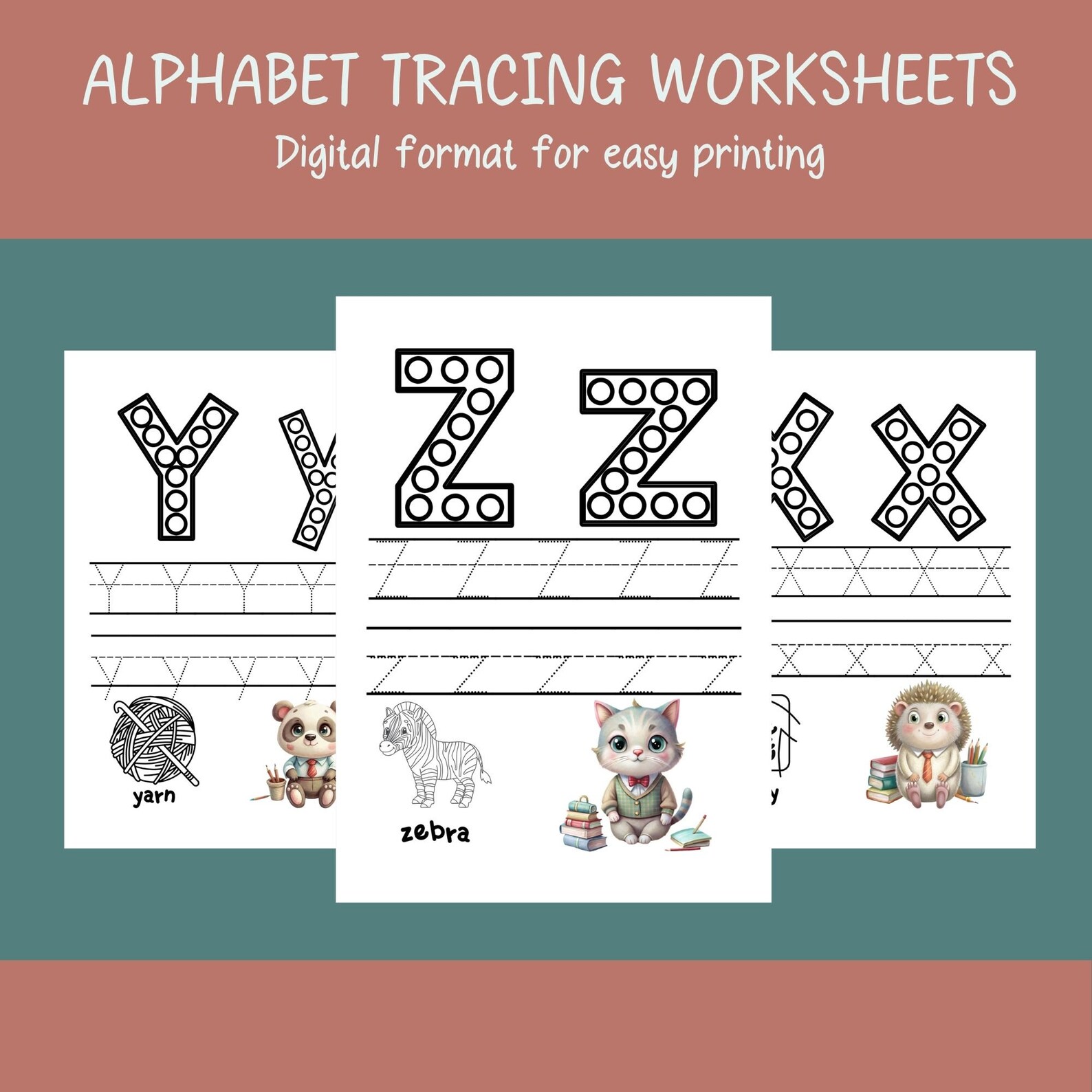 Homeschooling Curriculum Delightful Woodland Creatures Alphabet Tracing ...