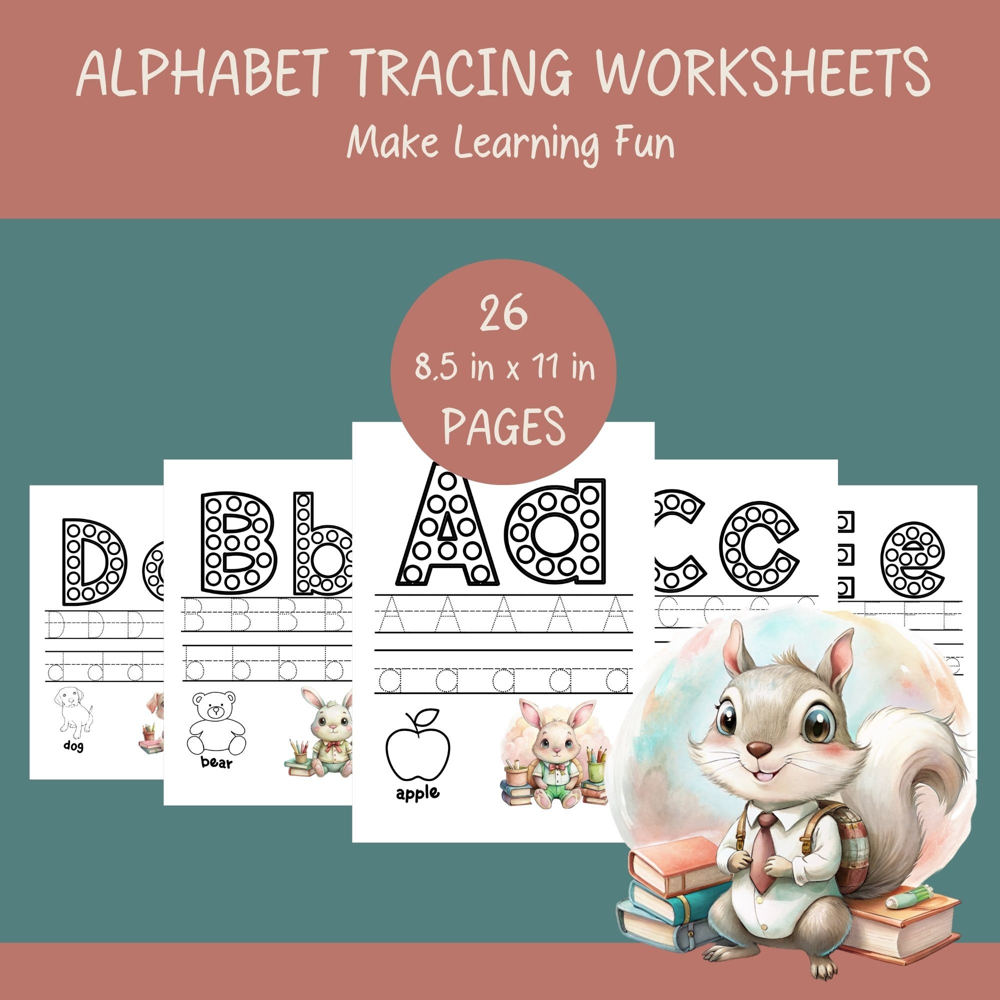 Homeschooling Curriculum Delightful Woodland Creatures Alphabet Tracing ...