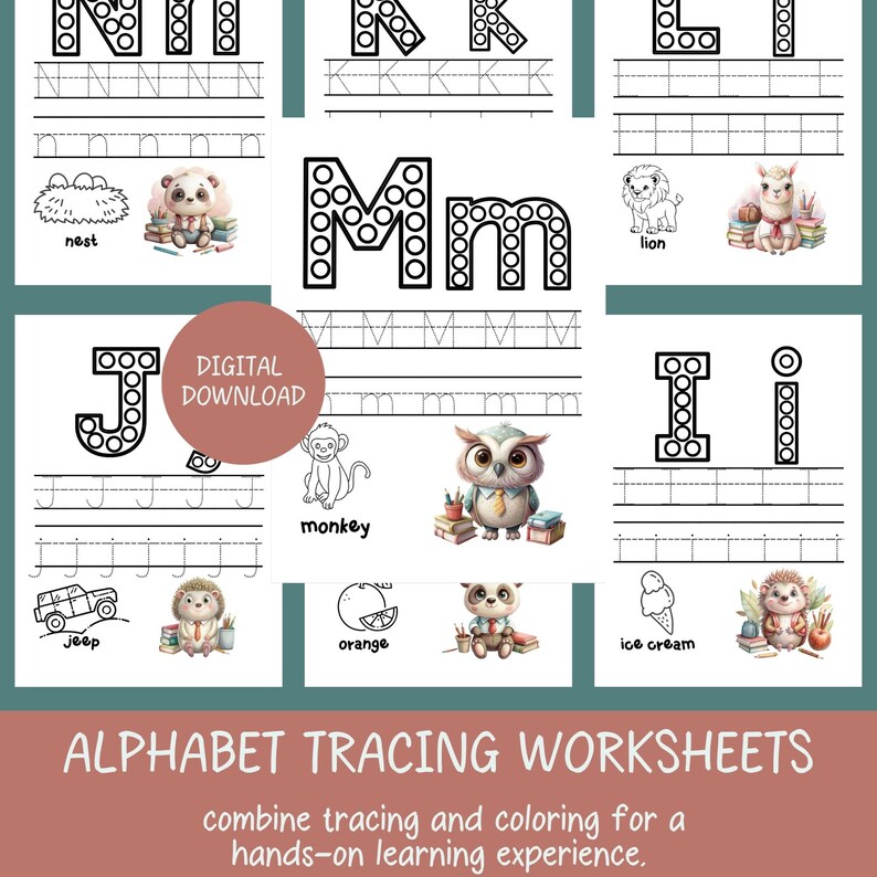 Homeschooling Curriculum Delightful Woodland Creatures Alphabet Tracing ...