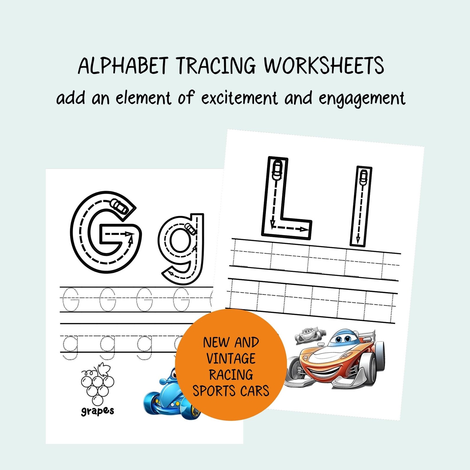 Rev up Your Abcs Fun Alphabet Tracing Sheets With New and Vintage Race ...