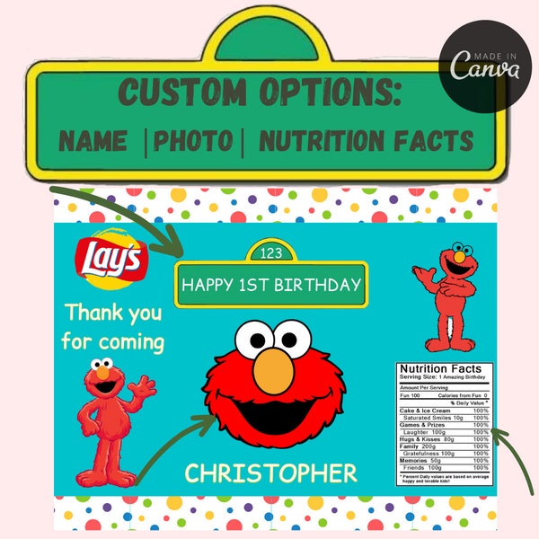 Elmo Chip Bag - Etsy