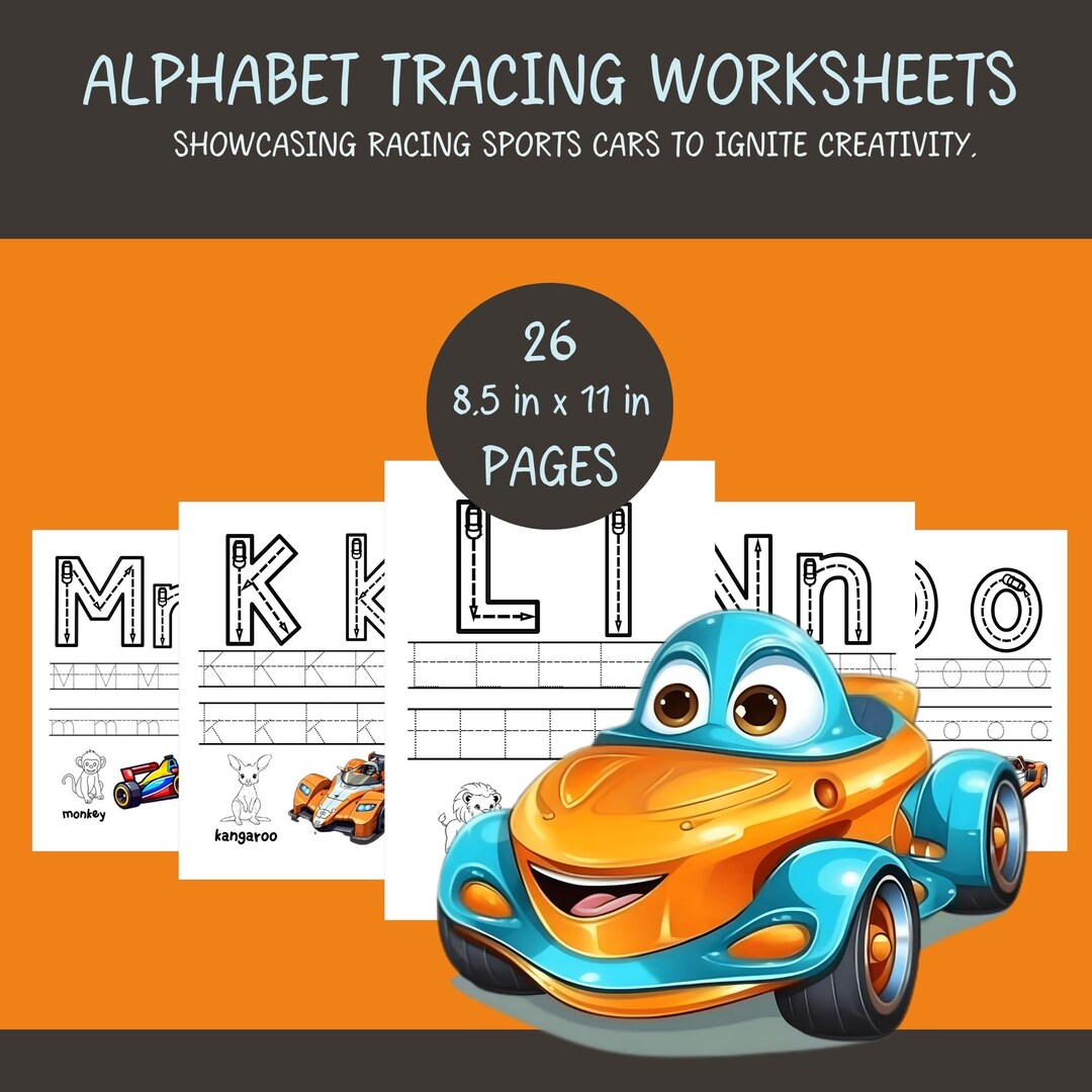 Rev up Your Abcs Fun Alphabet Tracing Sheets With New and Vintage Race ...