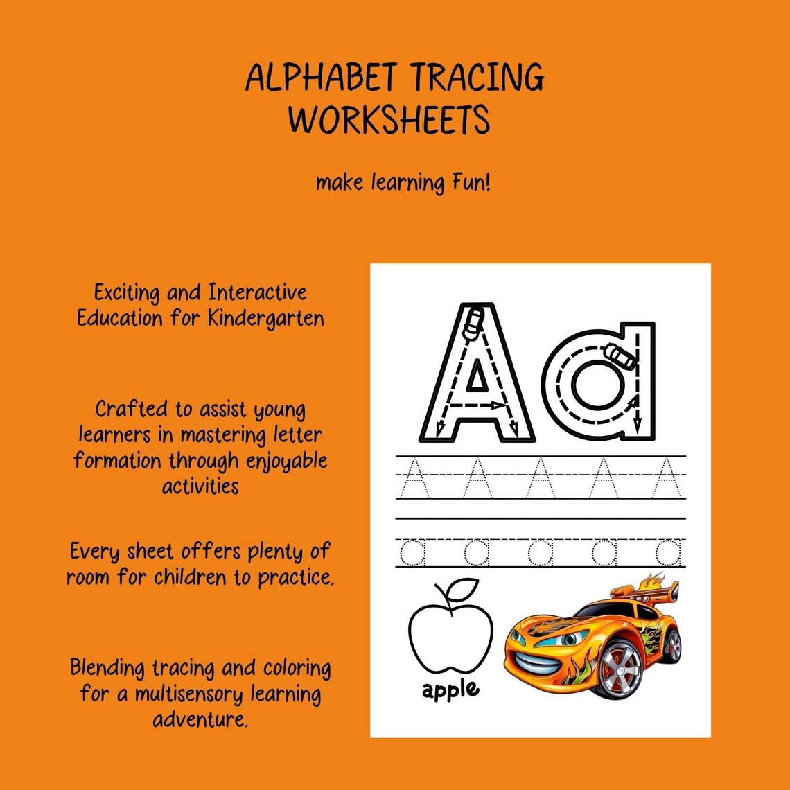 Rev up Your Abcs Fun Alphabet Tracing Sheets With New and Vintage Race ...