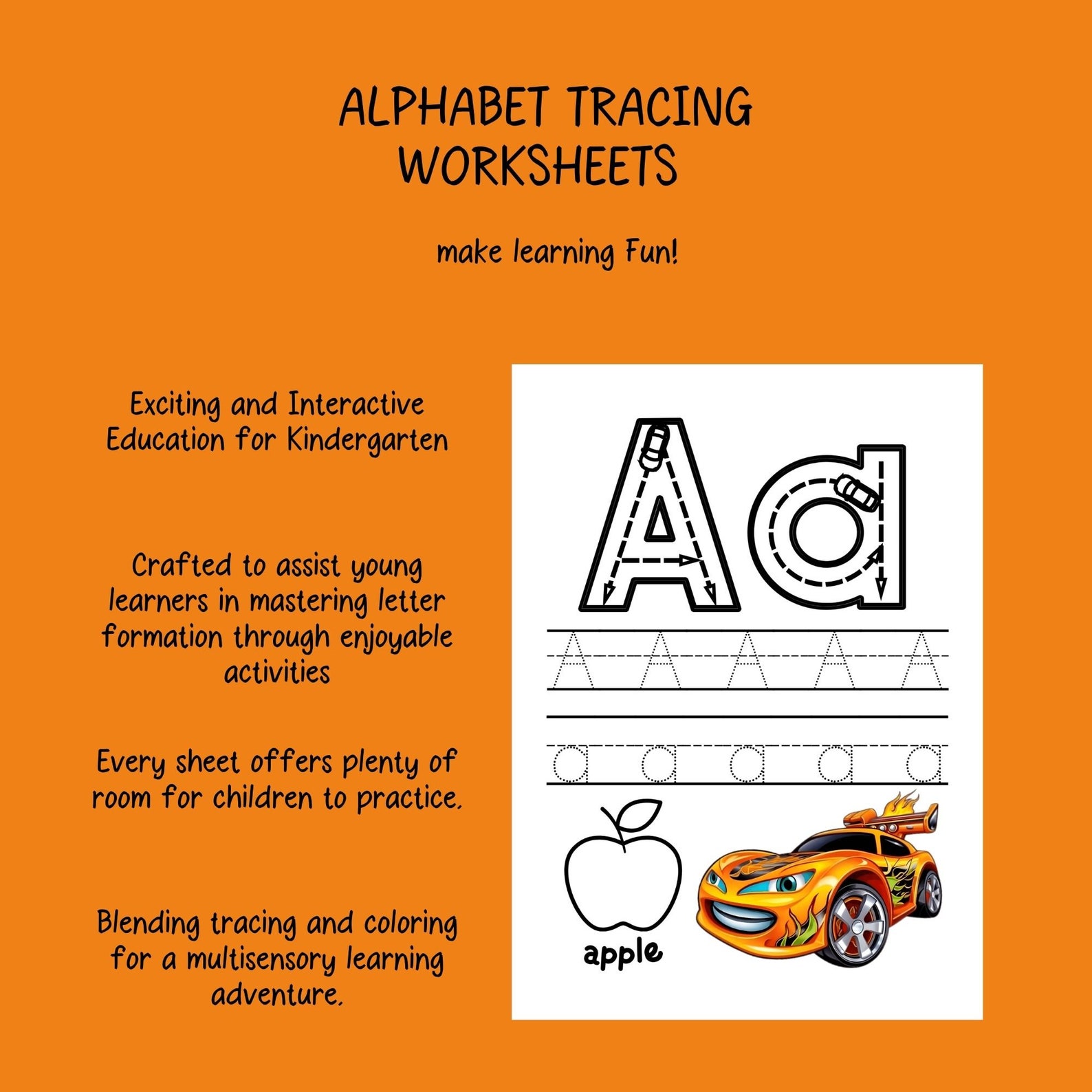 Rev up Your Abcs Fun Alphabet Tracing Sheets With New and Vintage Race ...