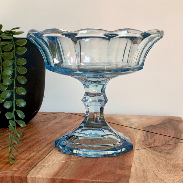 Blue Glass Compote - Etsy