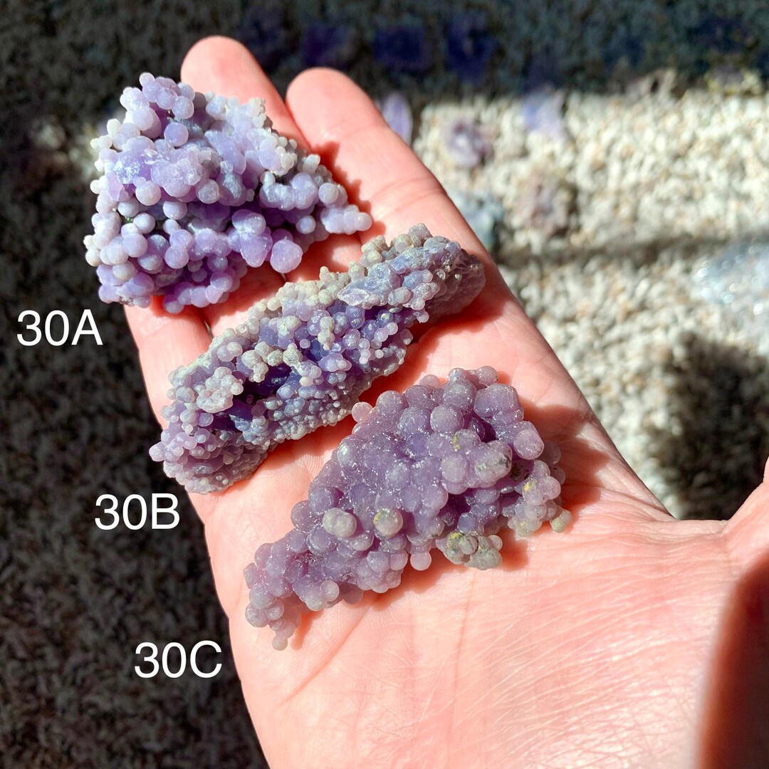 SALE Grape Agate Crystal Cluster Raw Grape Agate Botryoidal Purple ...