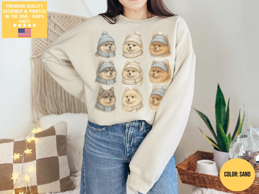 Christmas Pomeranian Sweatshirt, Pom Dog Mom Sweater Crewneck for Dog ...