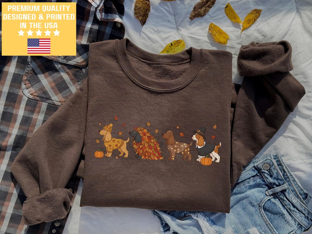 Fall Thanksgiving Cocker Spaniel Sweatshirt, Cocker Spaniel Shirt ...