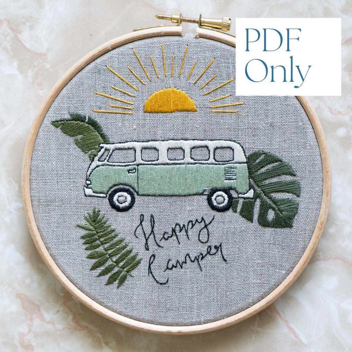 Happy Camper Embroidery Pattern PDF Only - Etsy