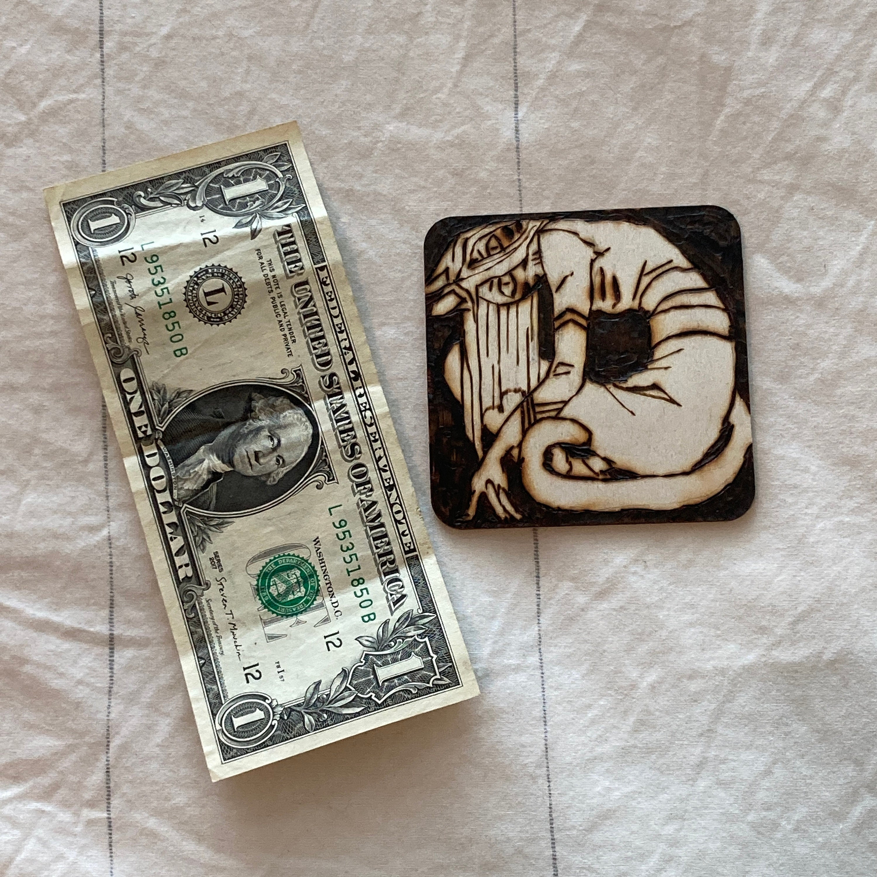 Catboy 3x3 Burnt Wood Token - Etsy