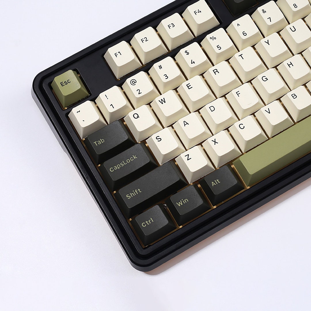 Olive Green Keycaps Set Black and White Keycap 108pcs - Etsy