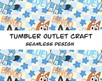 Blue Dog Themed Seamless Pattern Digital Files - Etsy
