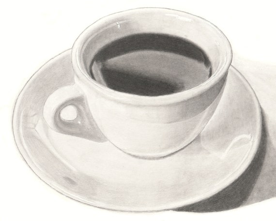 Coffee Cup Pencil Drawing