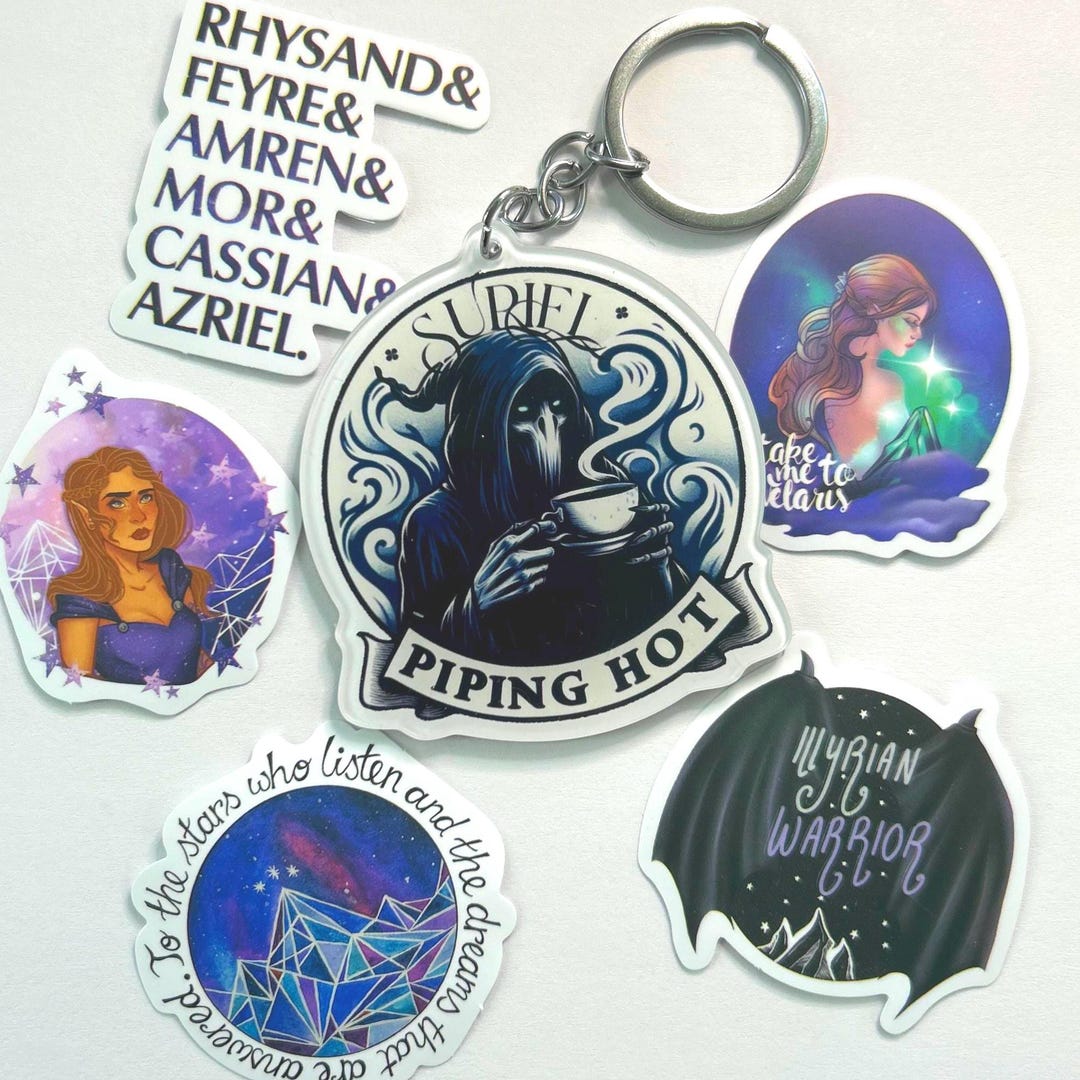 ACOTAR Suriel Keychain & Mystery Sticker Pack Bundle! - Etsy