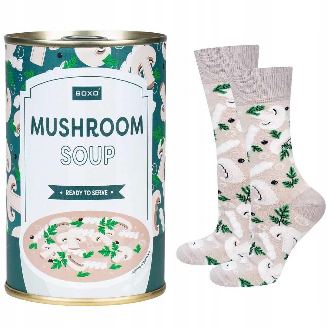 Mushroom Soup Socks in Can Colorful Socks Patterned Socks - Etsy