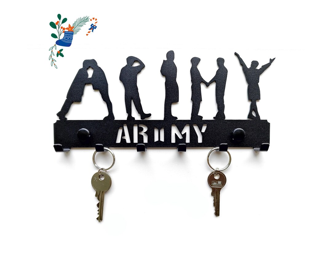 BTS Key Holder for Wall, ARMY, Decoration, Metal Art Wall Hanging, Key ...