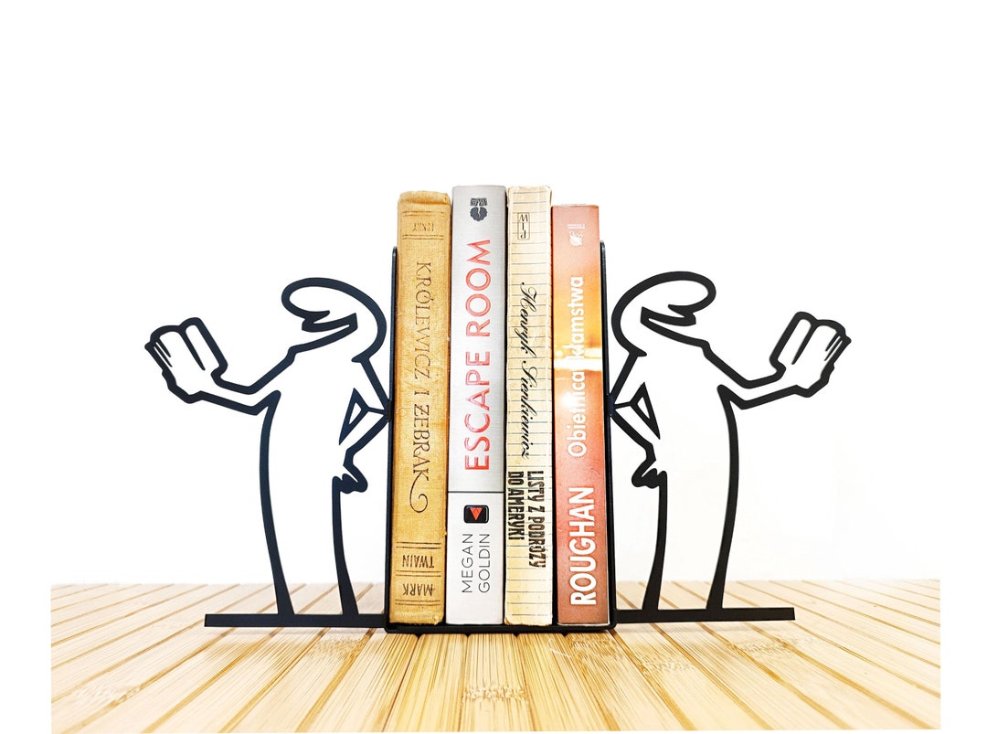 The Line Metal Bookend, One Line Art Design, Bookends, Metal Art Decor ...