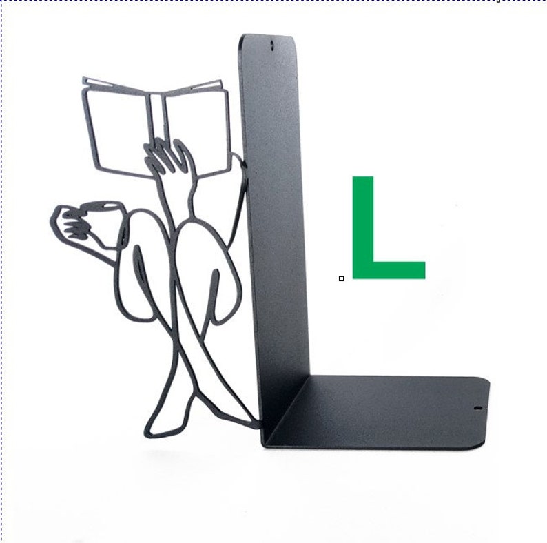 One-line Art Metal Bookends - Minimalist Shelf Decor, Unique Gift for ...