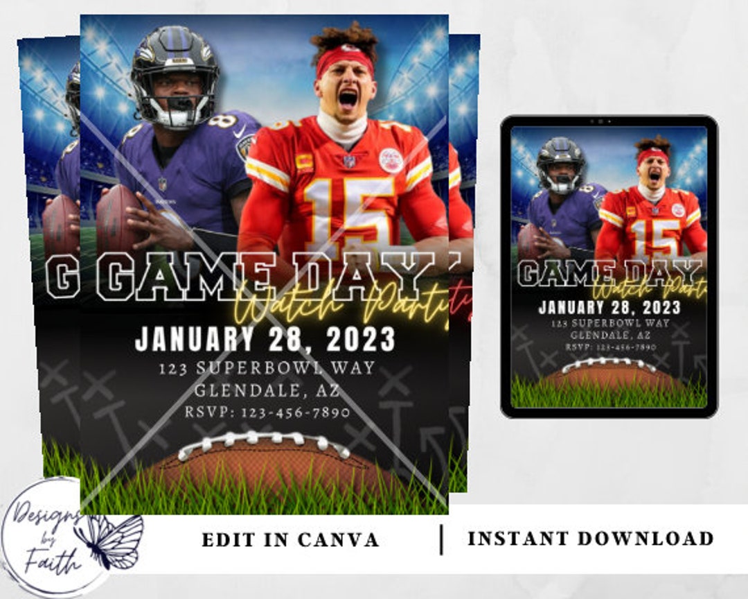 Baltimore Ravens Vs Kansas City Chiefs | Watch Party Invitation ...