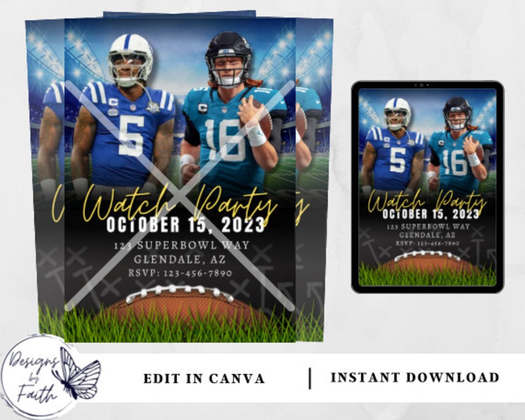 Colts V. Jaguars Watch Party Invitation Editable Football - Etsy