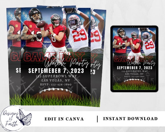 Tampa Bay Buccaneers | Football Invitation | Editable Football ...
