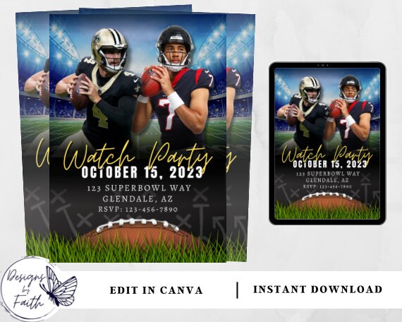 Texans Invitations Printable Houston Texans Ticket Download Etsy