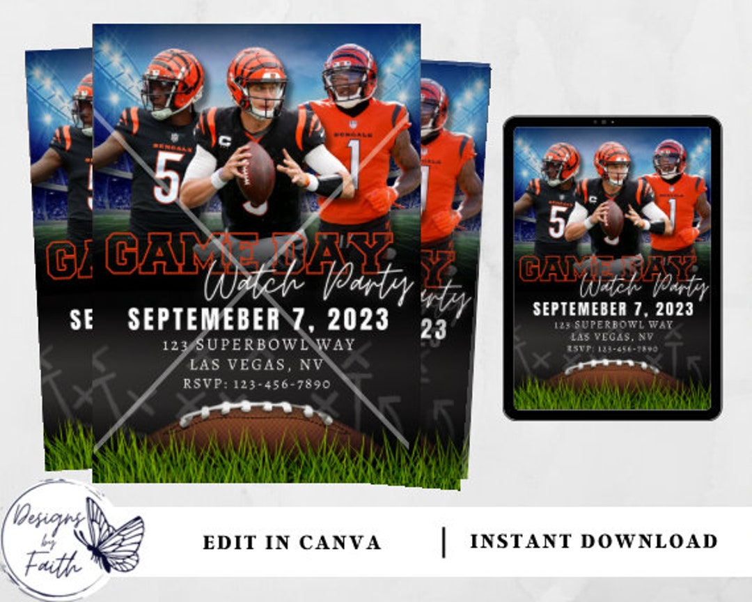 Cincinnati Bengals | Football Invitation | Editable Football Invitation ...