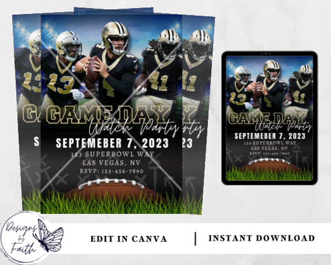 New Orleans Saints | Football Invitation | Editable Football Invitation ...