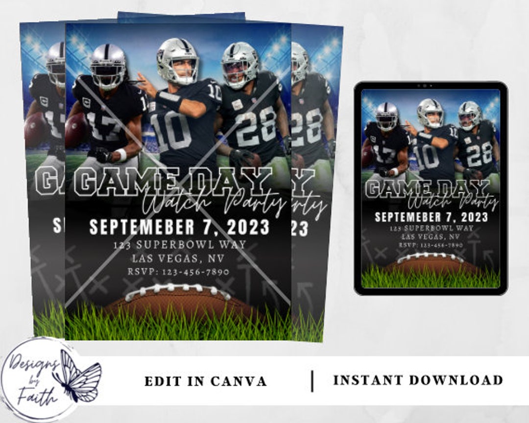 LA Raiders Football Invitation Editable Football Invitation Football ...