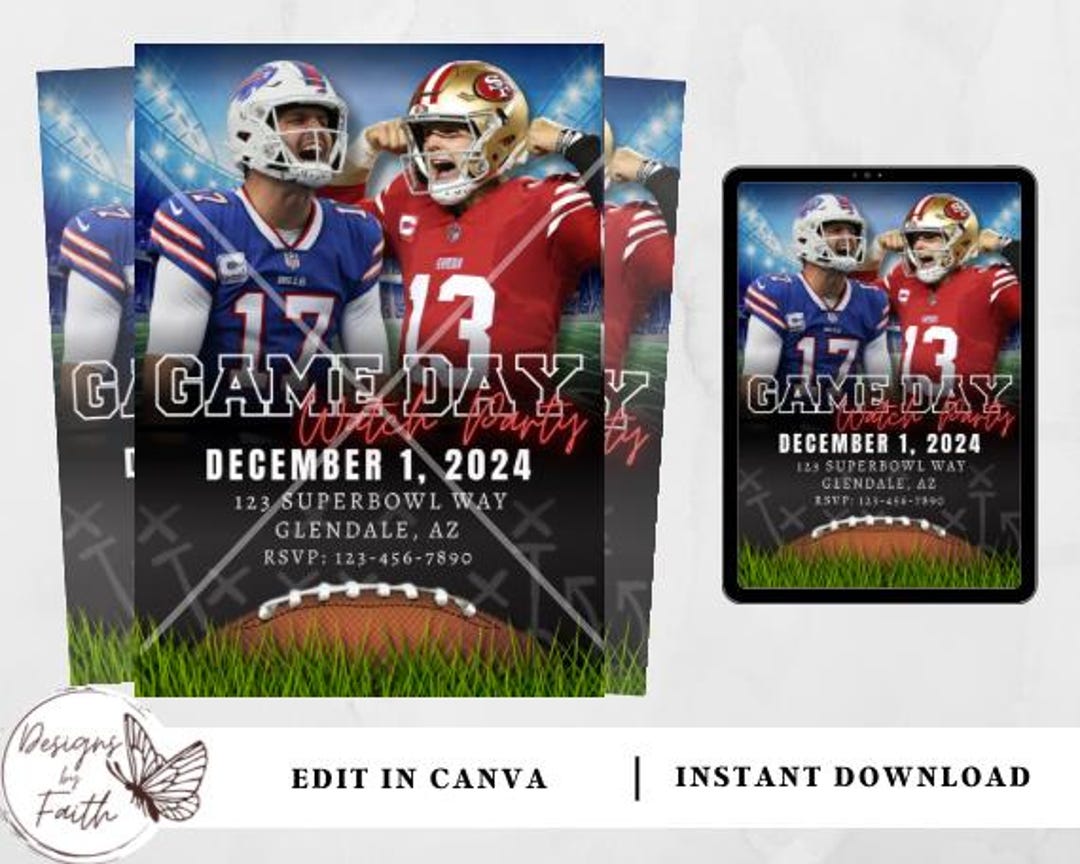 San Francisco 49ers Vs Buffalo Bills | Watch Party Invitation ...