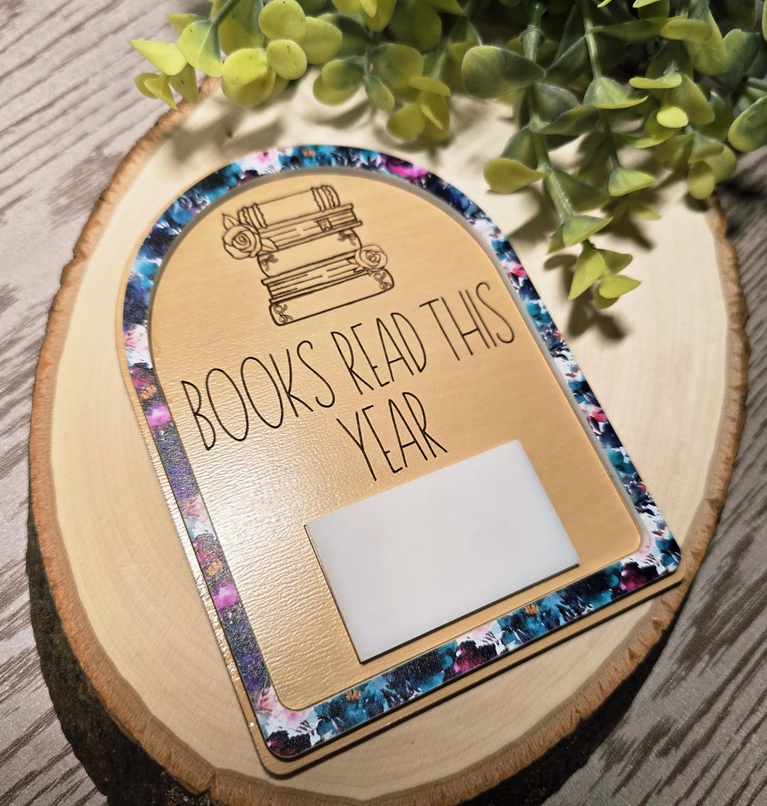 Flower Book Stack Tracker SVG: Laser Cut File (digital Download) - Etsy