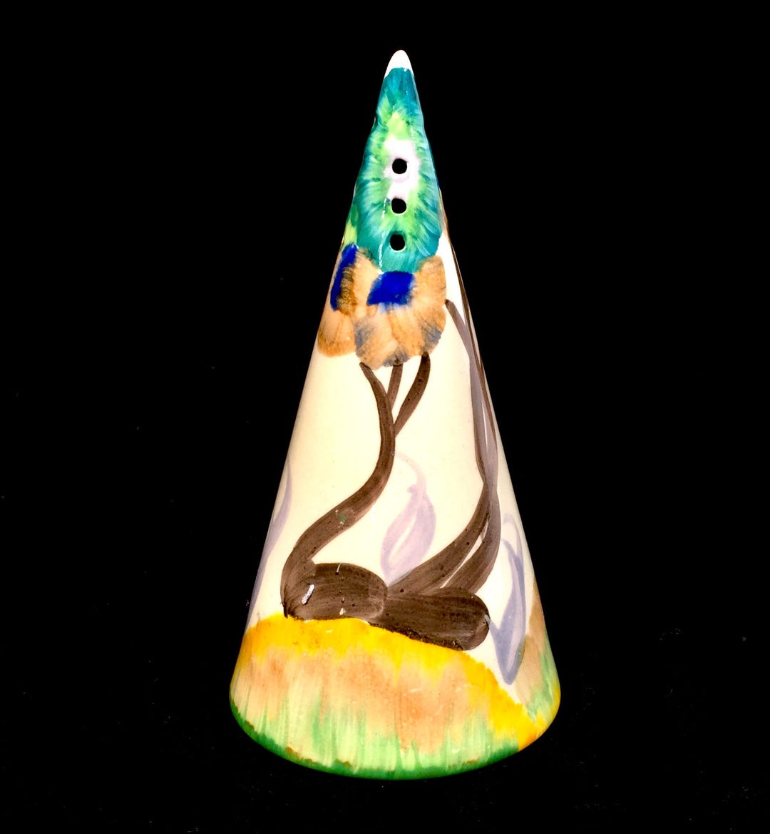 Clarice Cliff Viscaria Conical Sugar Sifter C.1934 / Art Deco Pottery ...