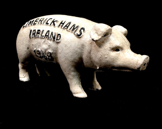 Antique Advertising - Limerick Hams Ireland 1949 Cast Iron Pig Money ...