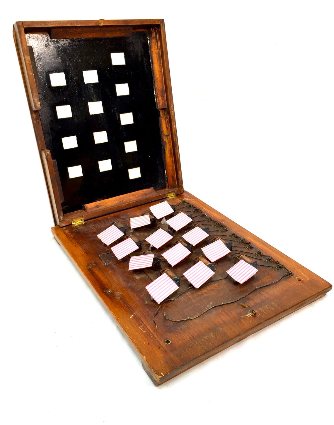 Antique Large Sized Wooden Servants Bell Board / Butlers Call Indicator ...