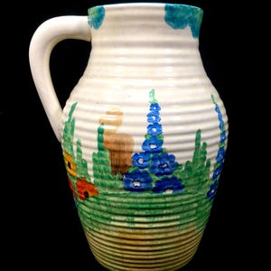 Antique Clarice Cliff - Sandon Lotus Jug Large / C1933 Art Deco Pottery ...