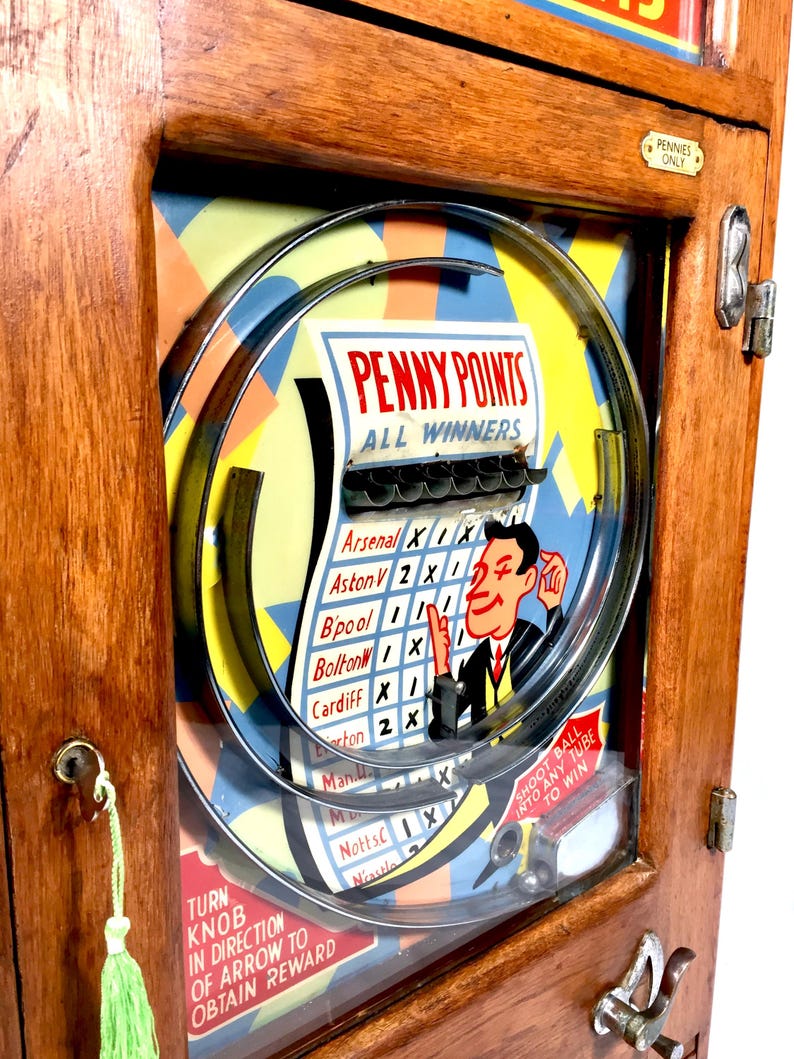Antique 1950s Oliver Whales Penny Points Arcade Coin Operated Machine ...